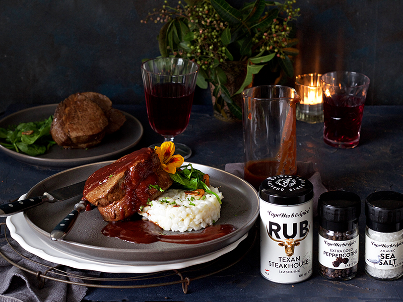 Beef Fillet with Red Wine Sauce and Samp Risotto – Cape Herb & Spice ...